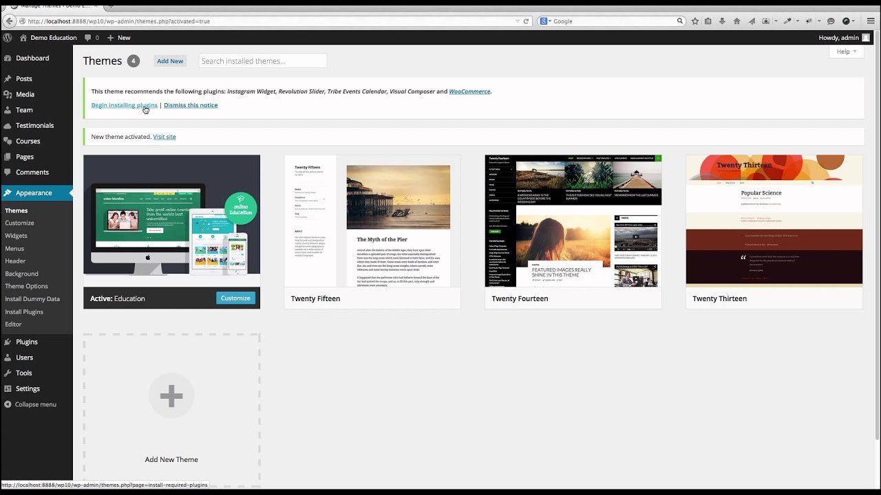 Education Theme Installation Youtube