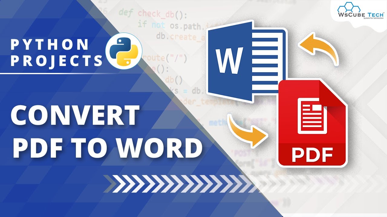 Convert Pdf To Word Word To Pdf Using Pythonрџђќ Python Project Youtube