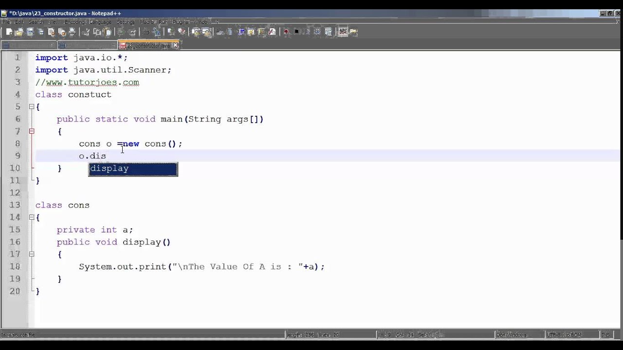 Constructor In Java Tamil Youtube