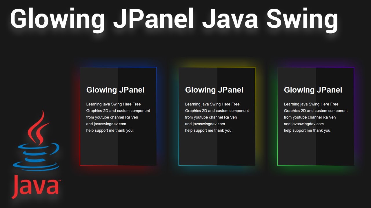 Java Swing Glowing Gradient Jpanel Youtube