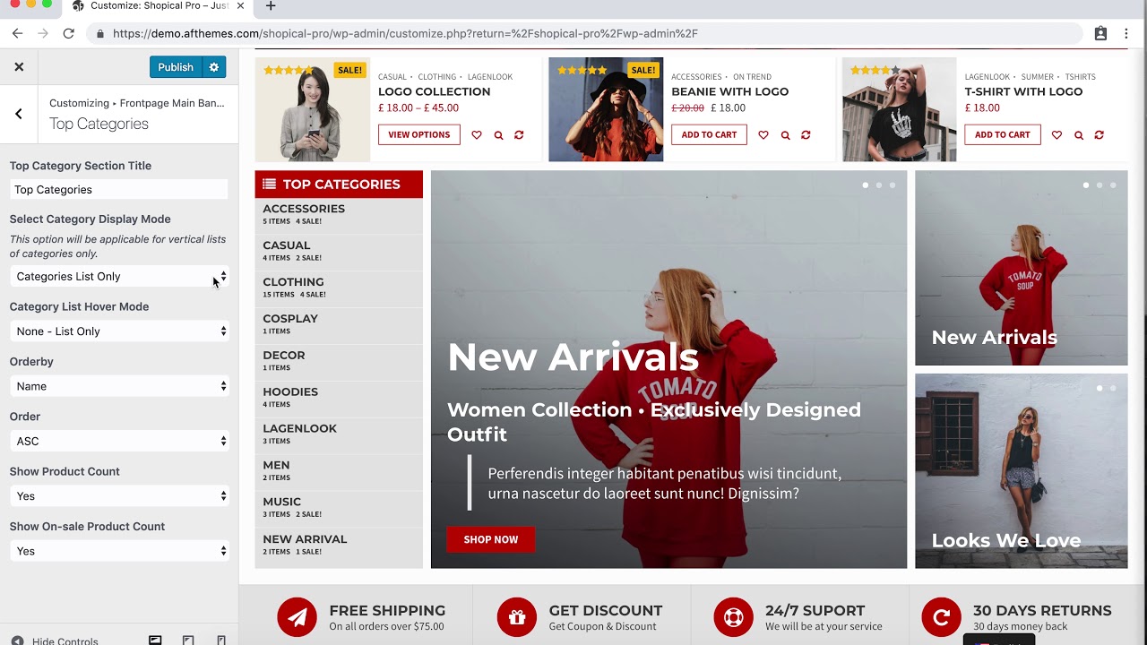 Shopical Pro Multiple Top Categories Options Youtube