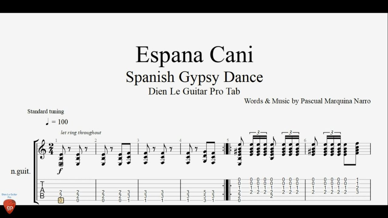 Espana Cani Spanish Gypsy Dance Guitar Tutorial Tab Chords Chordify