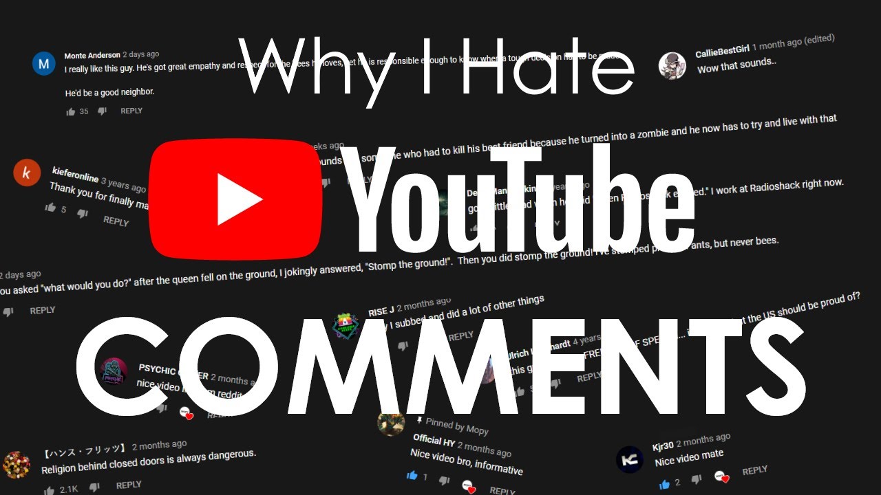I Hate Comments Youtube