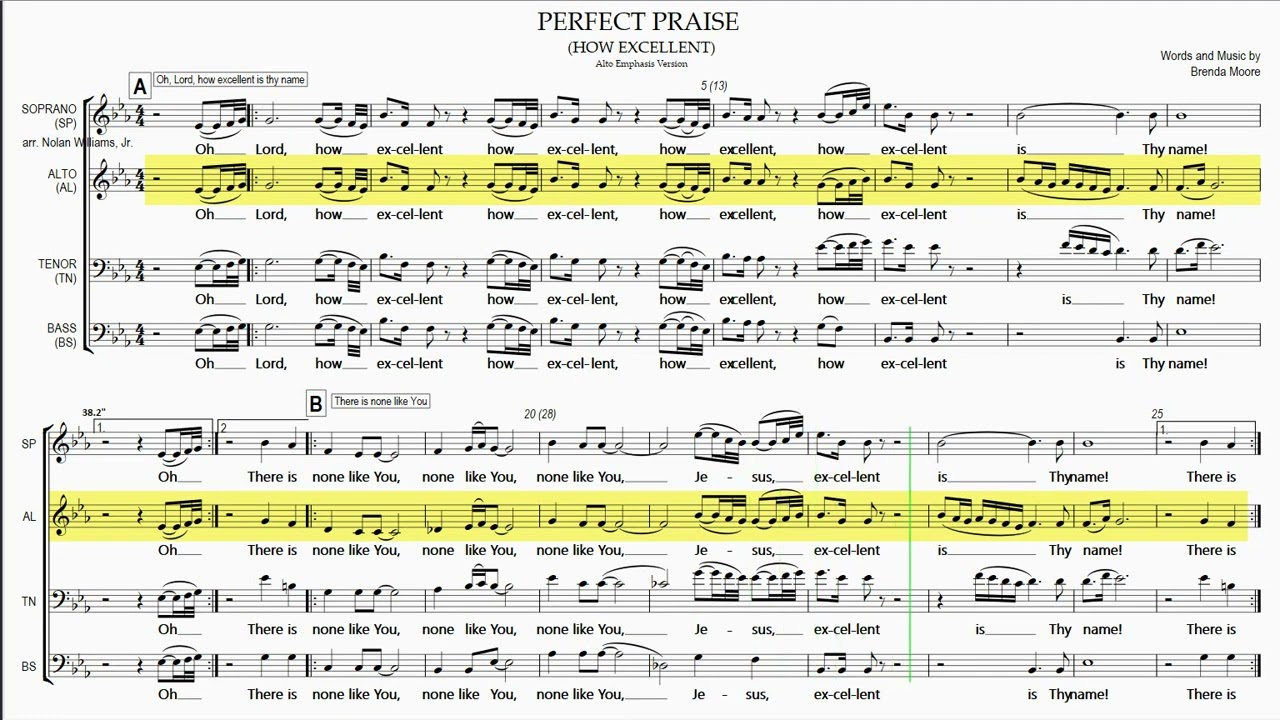 Perfect Praise How Excellent Alto Emphasis Version Youtube