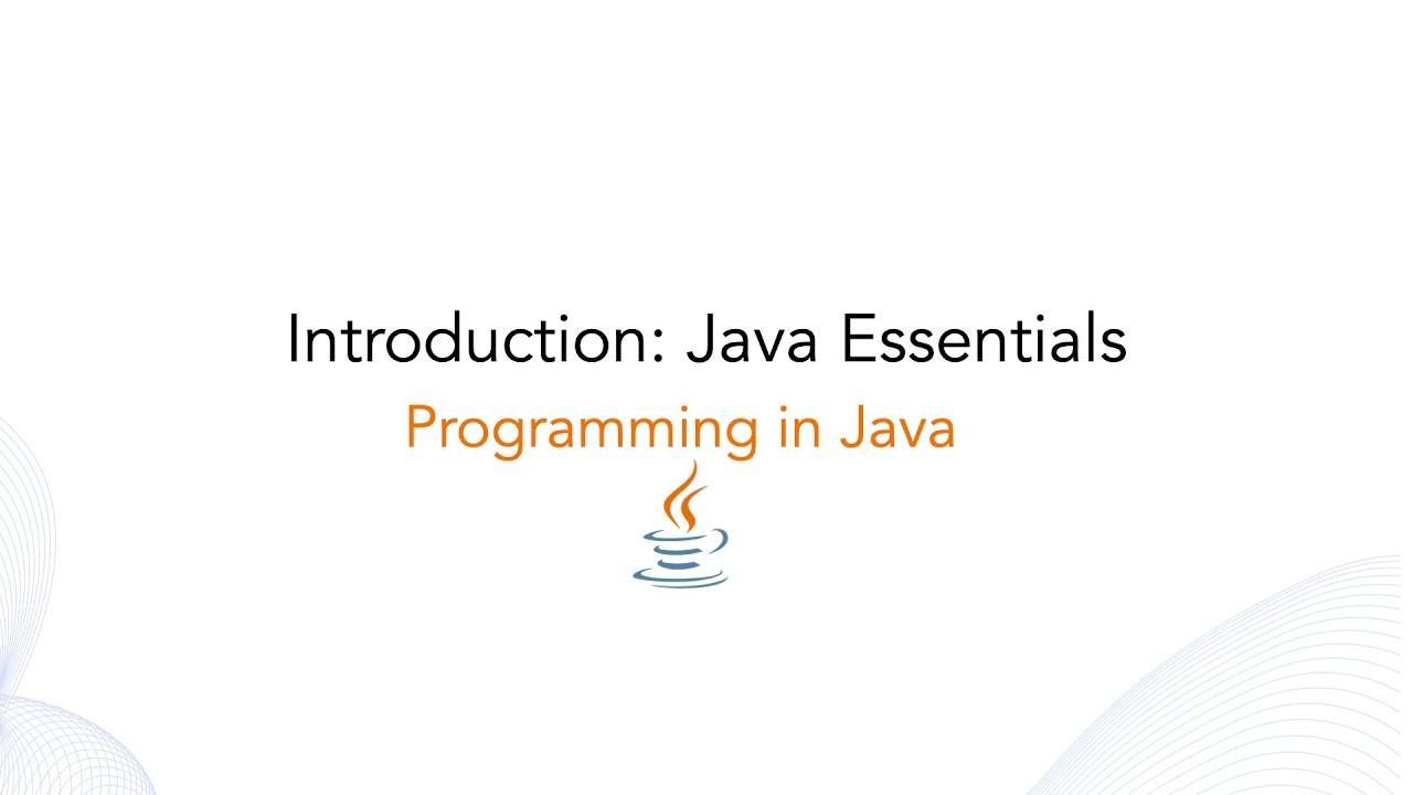 Introduction Java Essentials Youtube