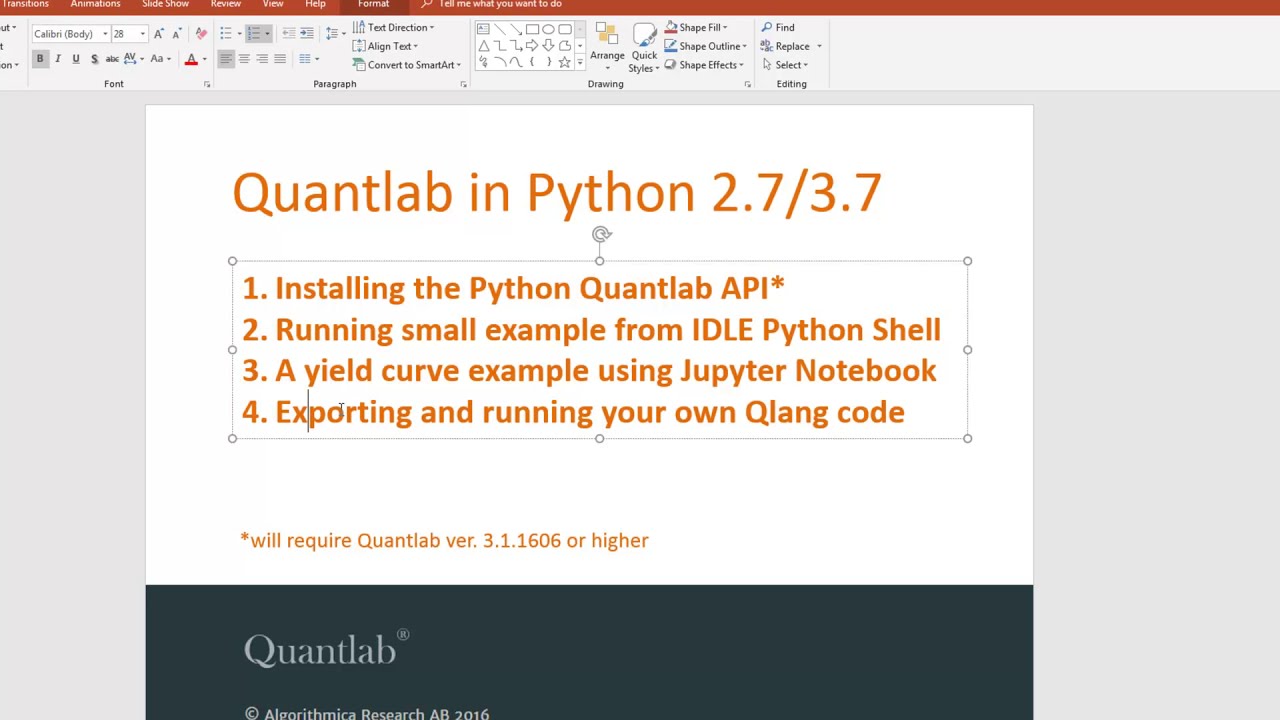 Quantlab In Python A Primer Youtube
