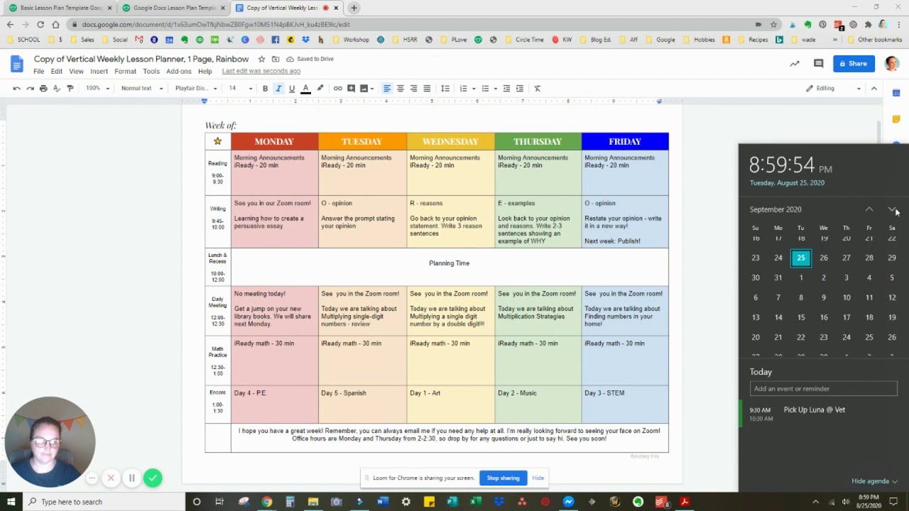 Lesson Plan Template Google Docs Pre Infoupdate Org
