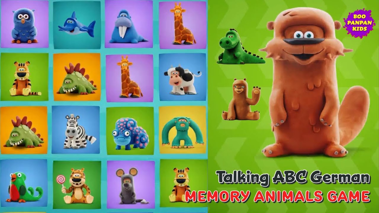 Talking Abc German Memory Animals Game And Song Boopanpankids Youtube