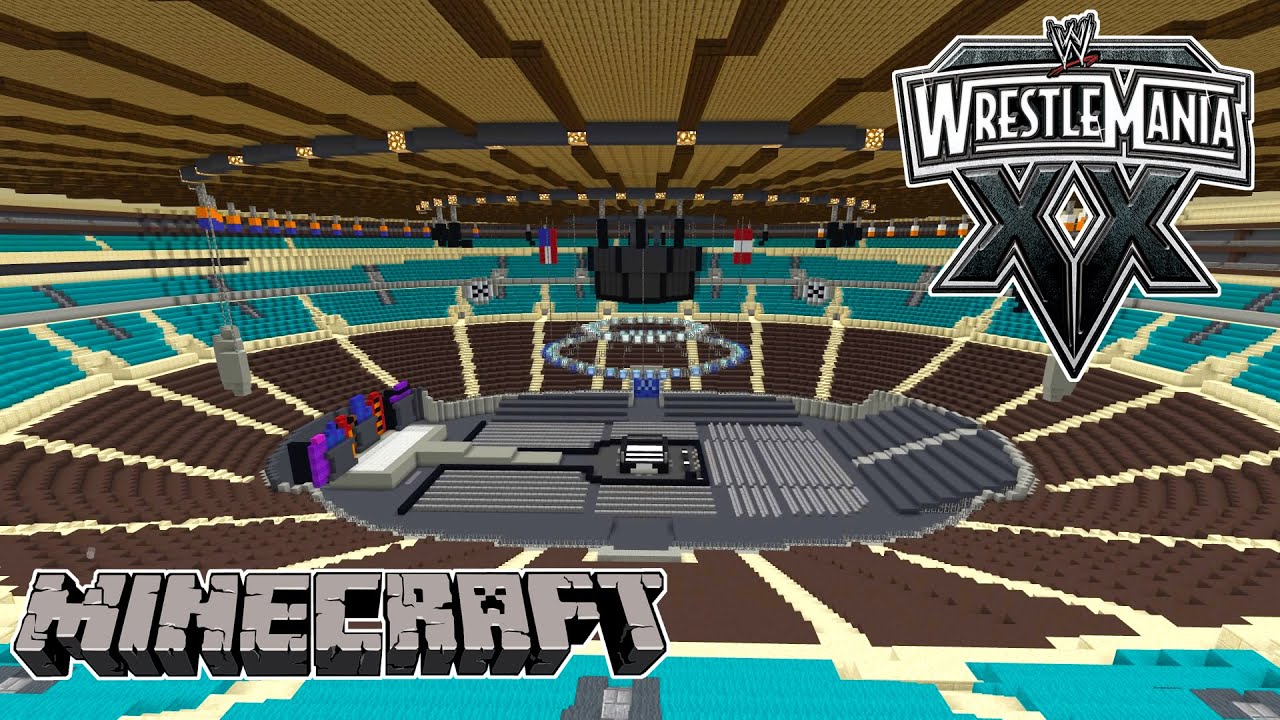 Minecraft Wwe Wrestlemania 20 Stage Intro Pyro Hd Youtube