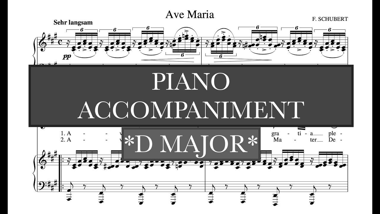 Ave Maria Schubert A Major Piano Accompaniment Karaoke Youtube