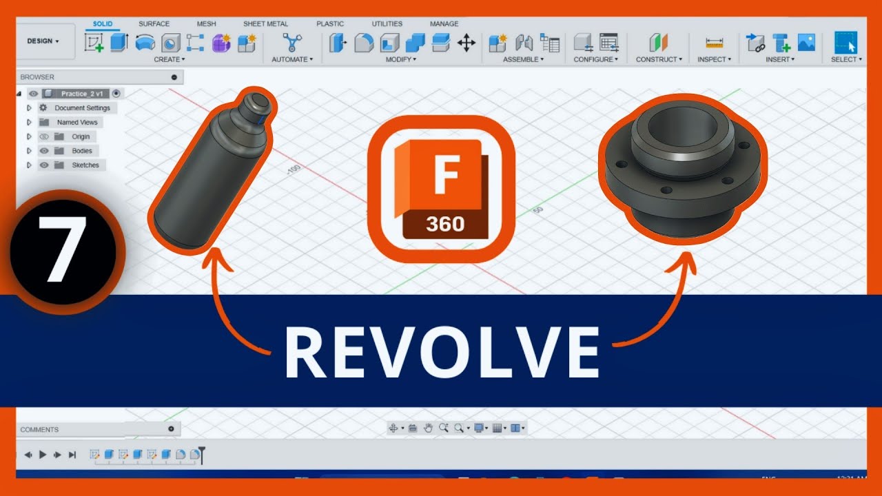 7 Fusion 360 Essentials Understanding The Revolve Command Youtube