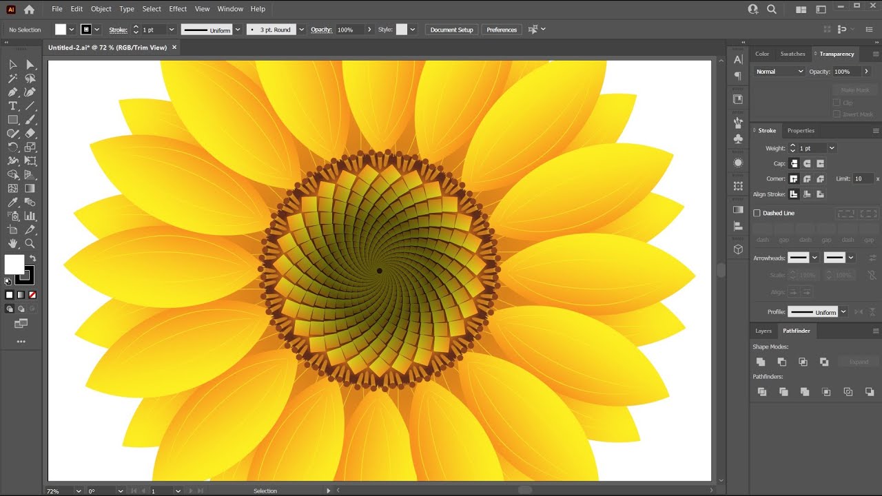 How To Draw A Sunflower In Adobe Illustrator Youtube