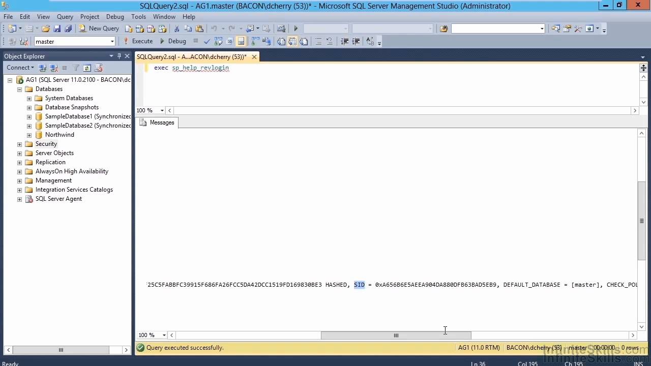 Microsoft Sql Server 70 462 Tutorial Migrating Logins Youtube