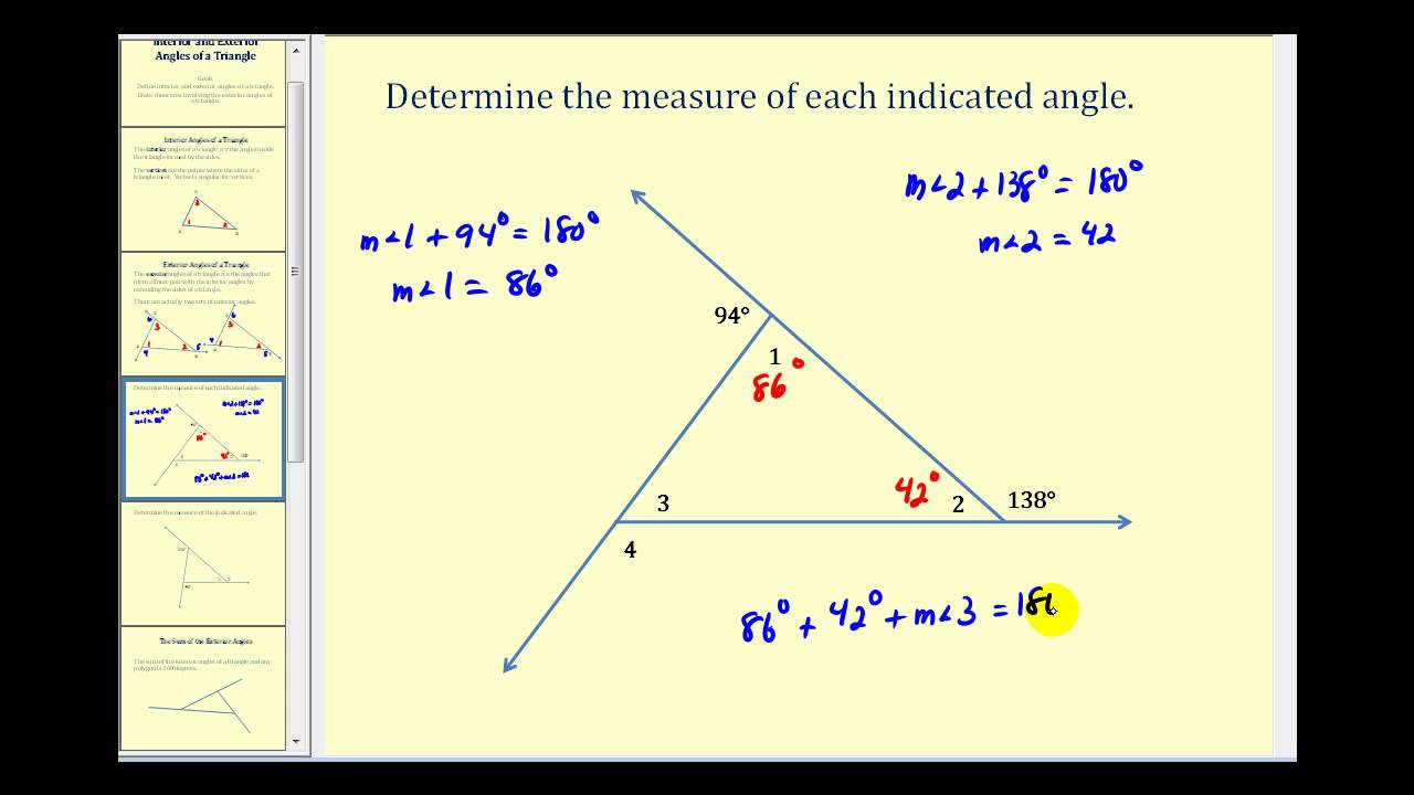 Interior Exterior Angles Triangle Worksheet Cabinets Matttroy