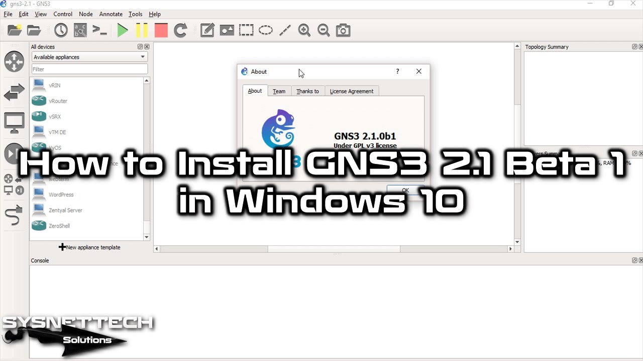 How To Install Gns3 2 1 Beta 1 In Windows 10 Sysnettechsolutions