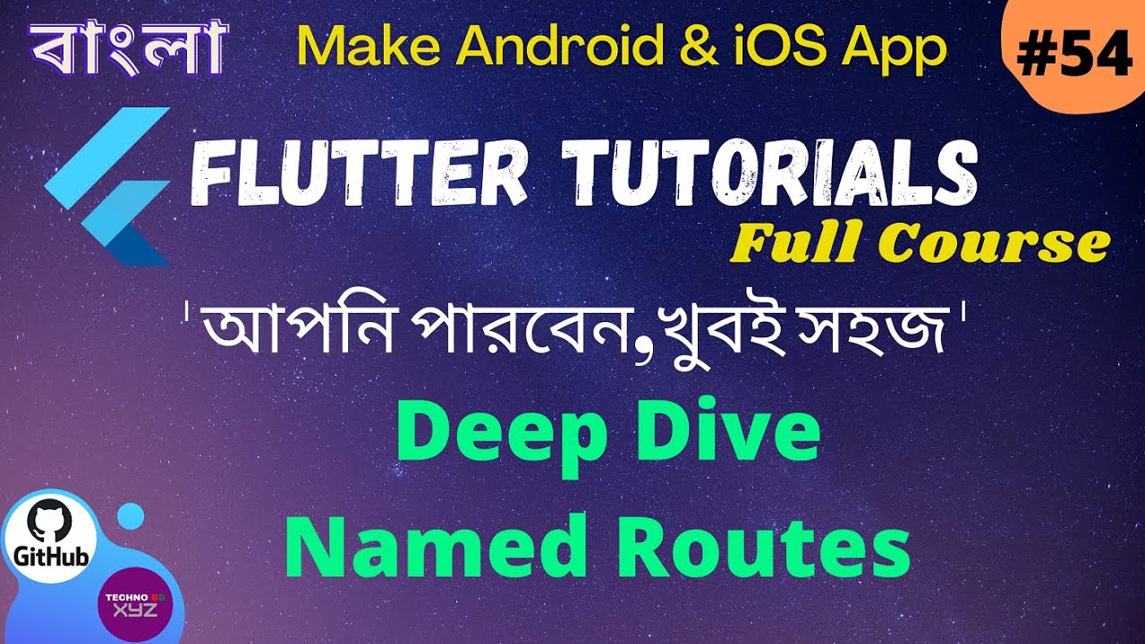Flutter Bangla Tutorial 54 Deep Dive Named Routes Youtube