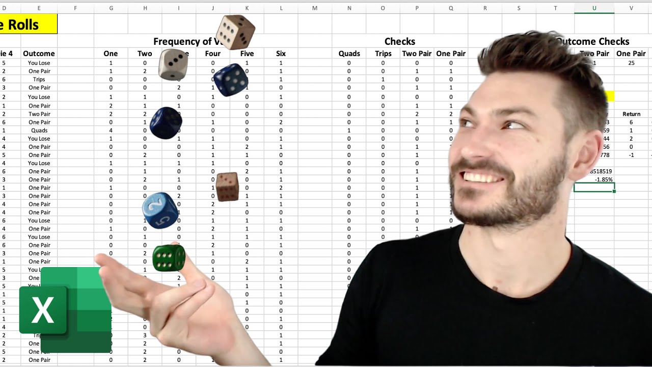The Better Way To Simulate Dice Rolls In Excel Youtube