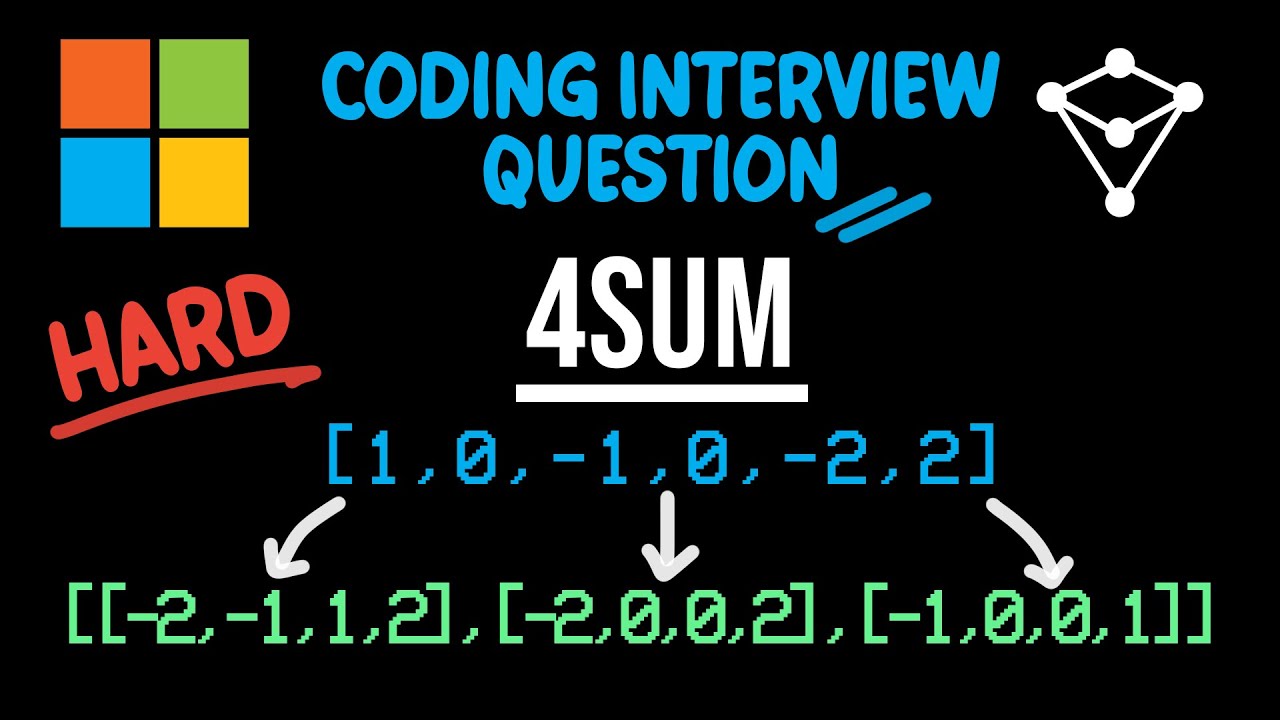 Hard Microsoft Coding Interview Question 4sum Leetcode 18 Youtube