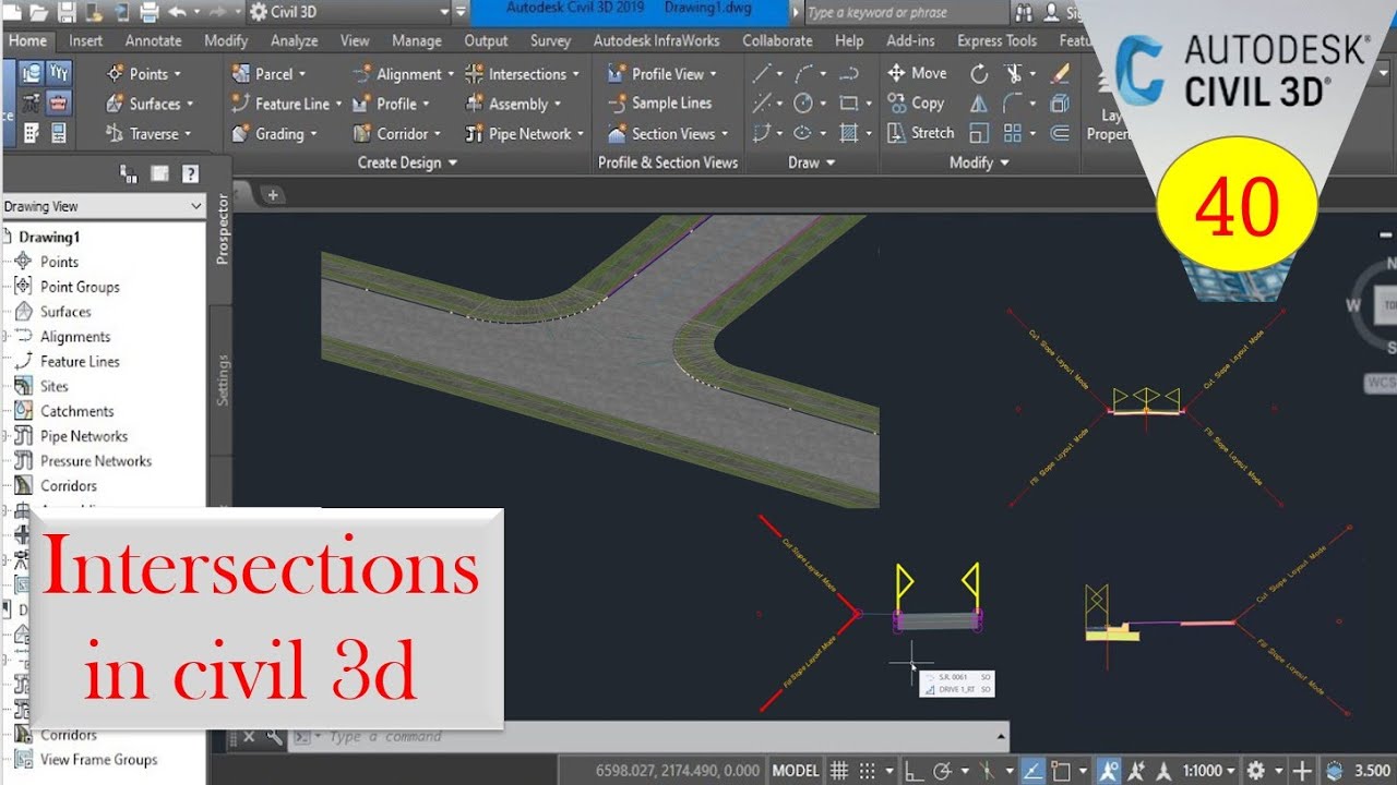 How To Create Intersection In Civil 3d Youtube