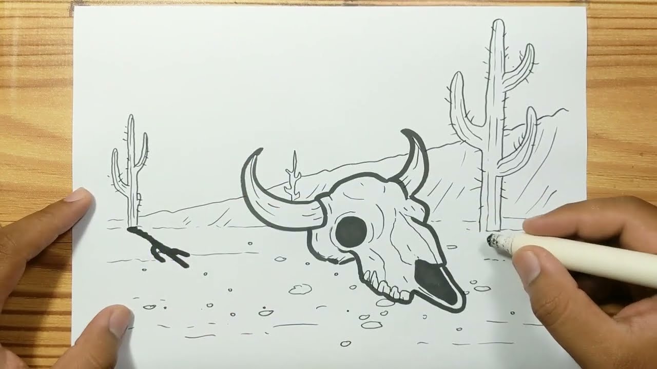 Cow Skull In Desert