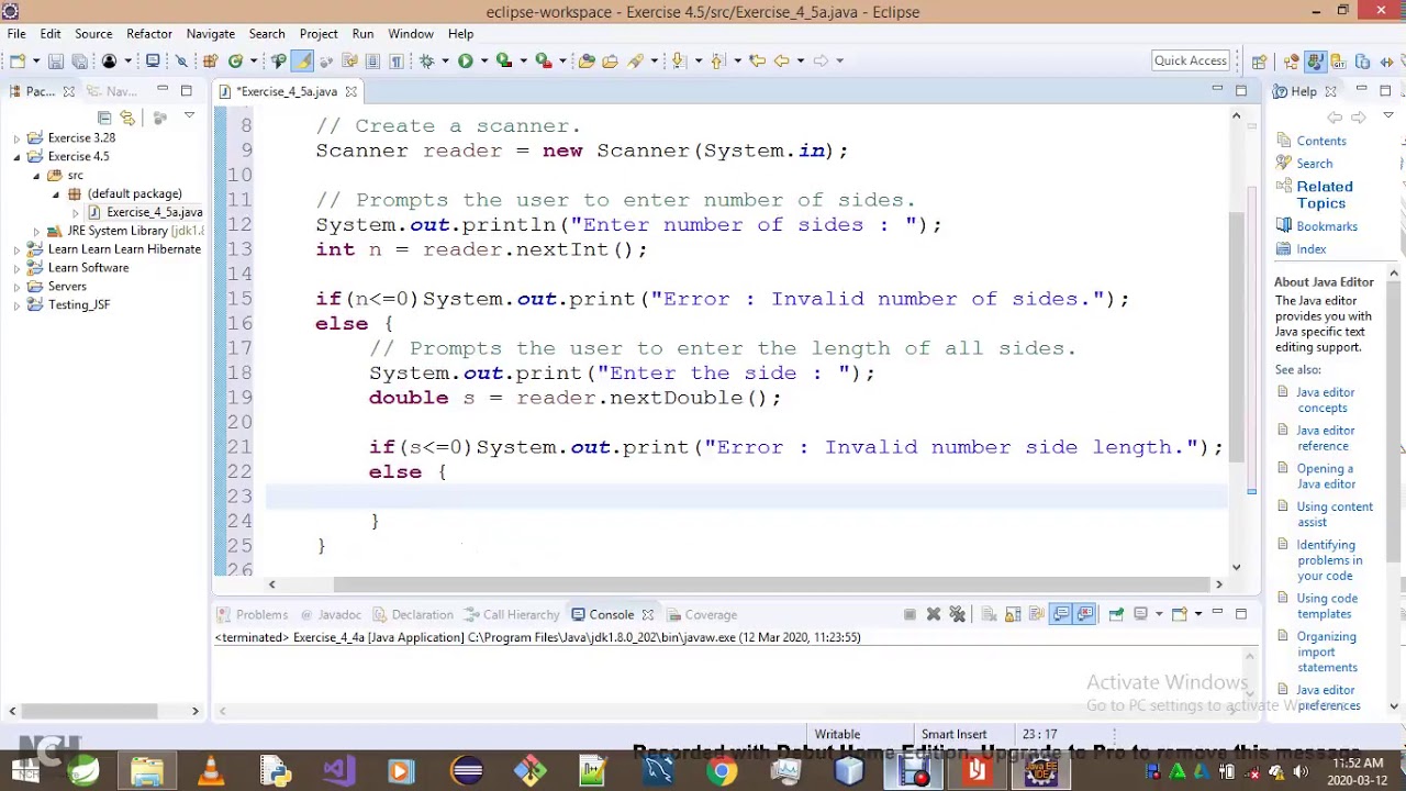 Introduction To Java Programming Exercise 4 5a Youtube