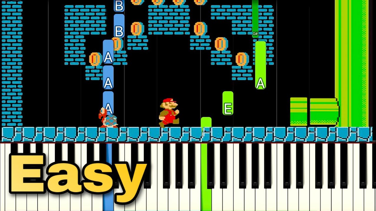 Super Mario Bros Underground Theme Easy Piano Tutorial Chords