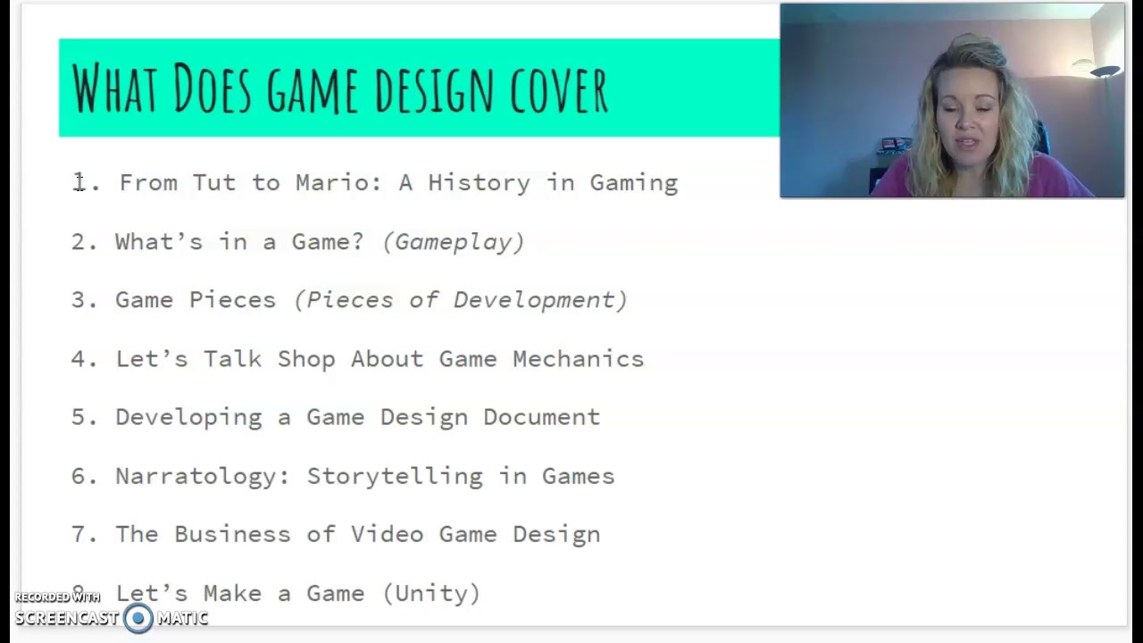 Game Design Course Overview Youtube