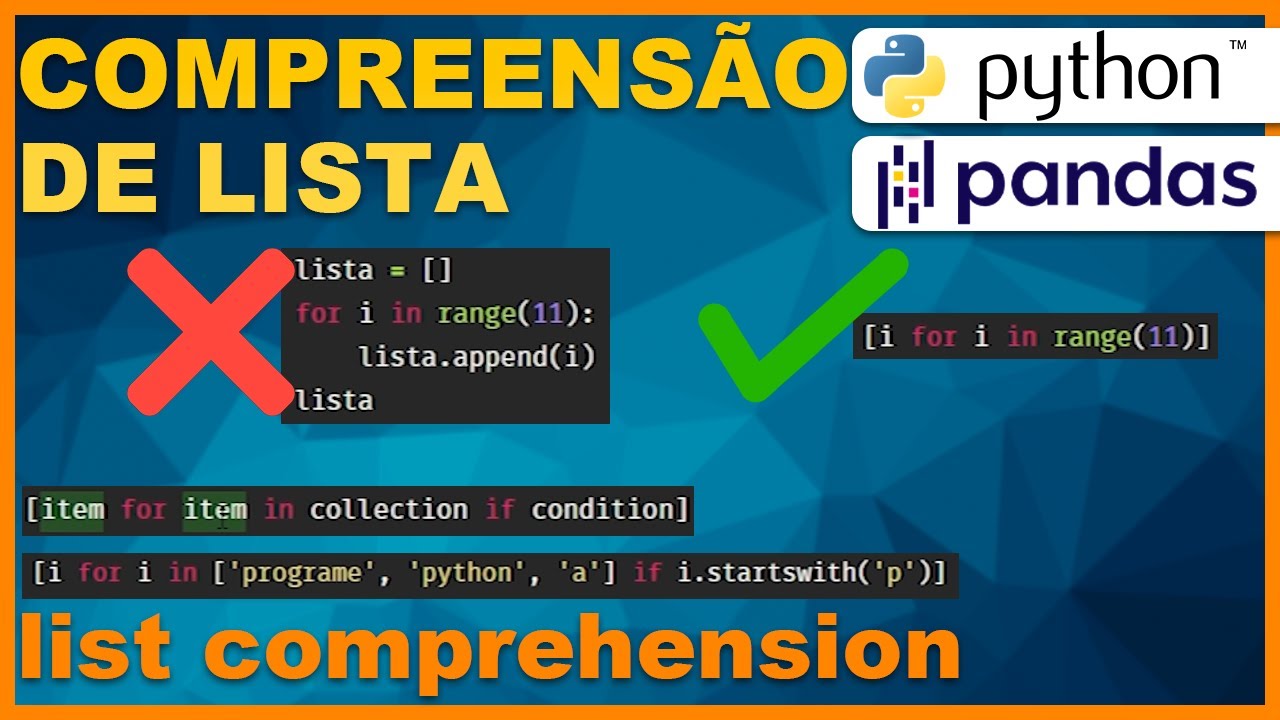 Entenda Compreensão De Lista No Python List Comprehension Youtube