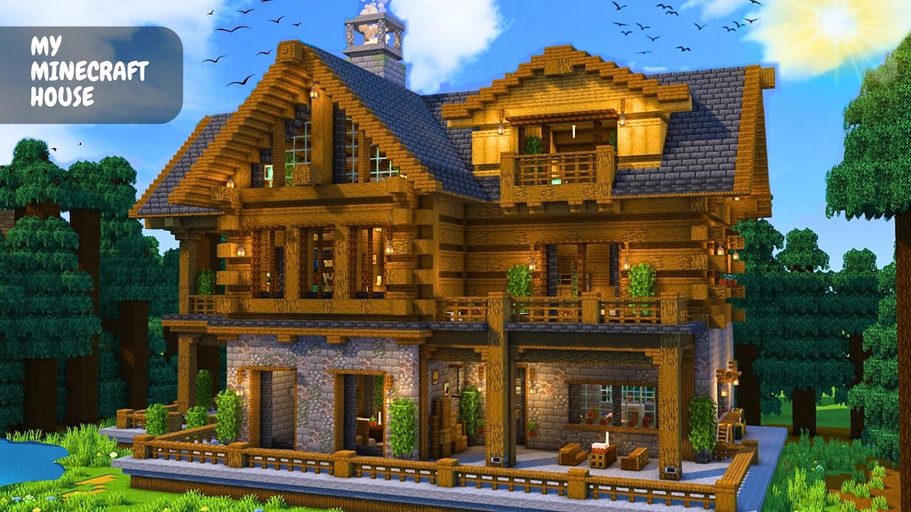 Minecraft How To Build A Large Spruce Mansion Easy To Build