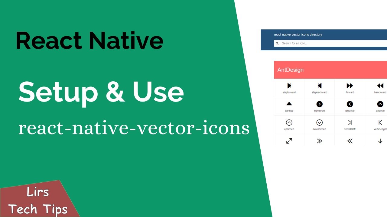 React Native Setup Use React Native Vector Icons Youtube
