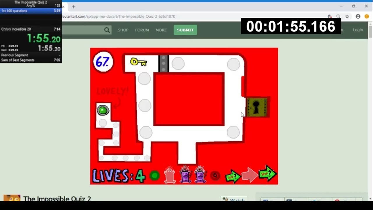 The Impossible Quiz 2 Any Speedrun 7 07 3 Youtube