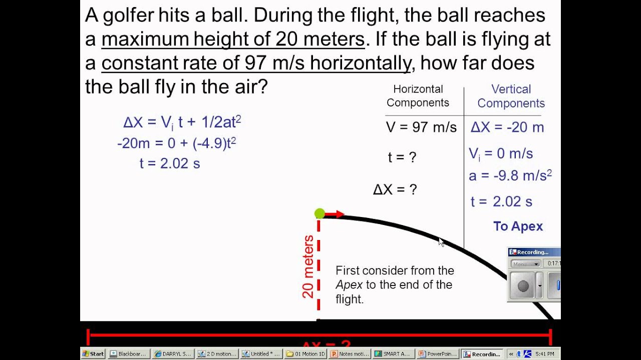 Two Dimensional Motion Explanation Youtube
