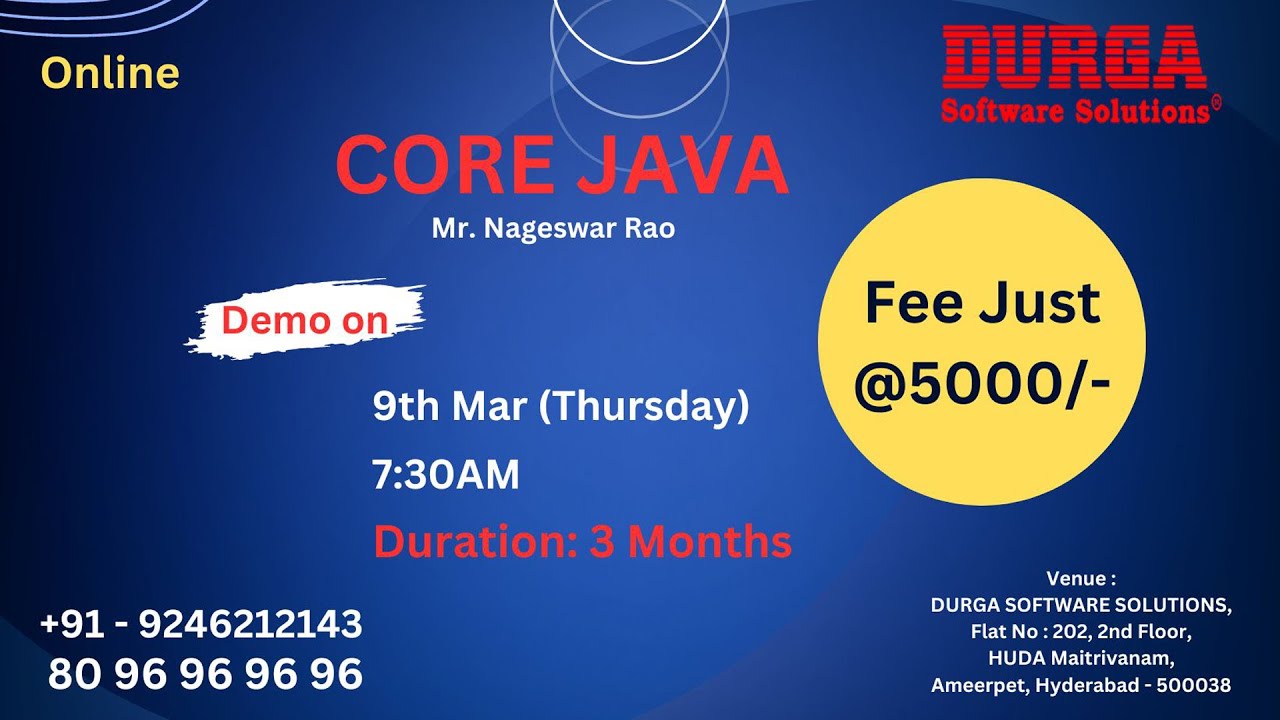 Core Java Online Training Durgasoft Youtube