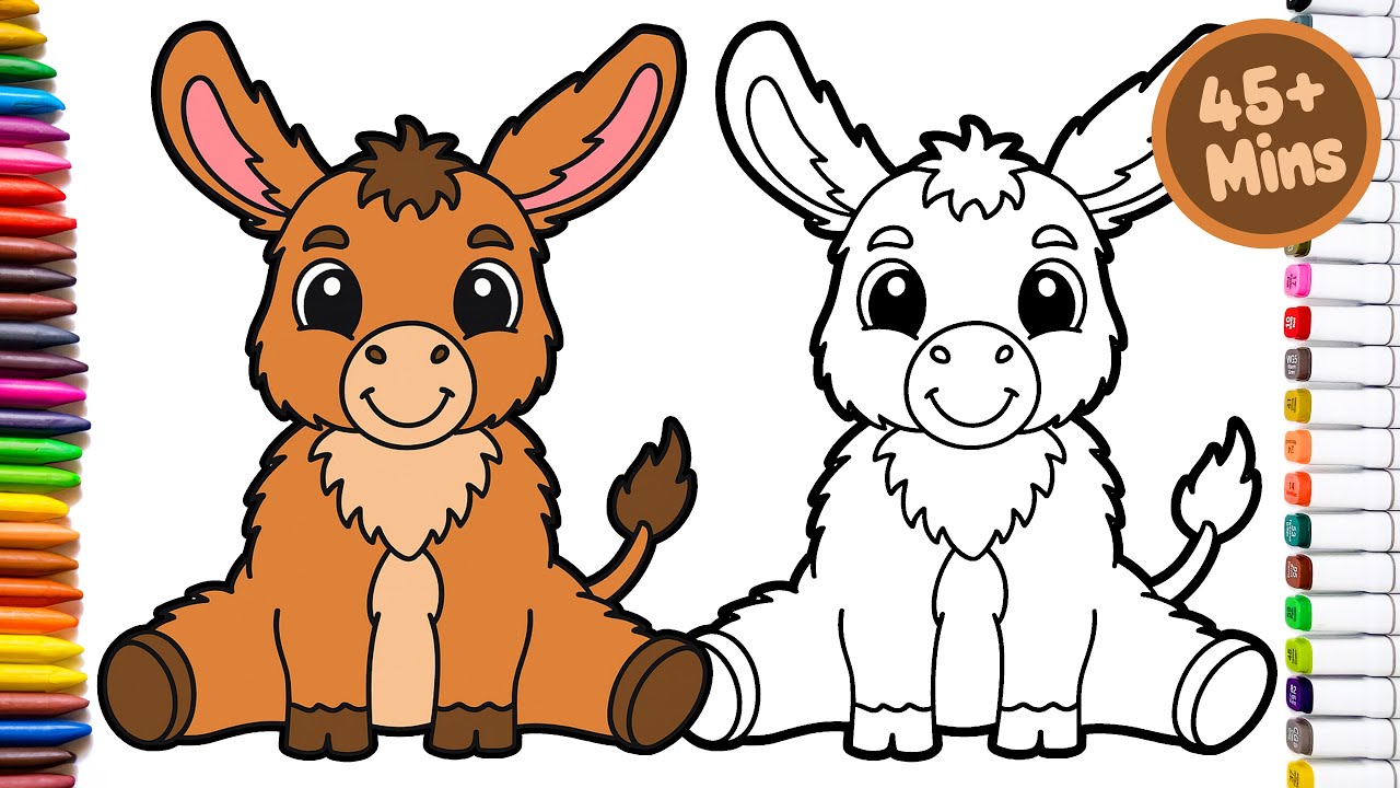 How To Draw Cute Donkey рџђґрџ џрџђґрџ џ Step By Step Easy Drawing For Kids рџњ рџњ