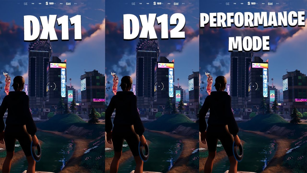 Fortnite Dx11 Vs Dx12 Vs Performance Mode 7800x3d Rtx 3070 Youtube