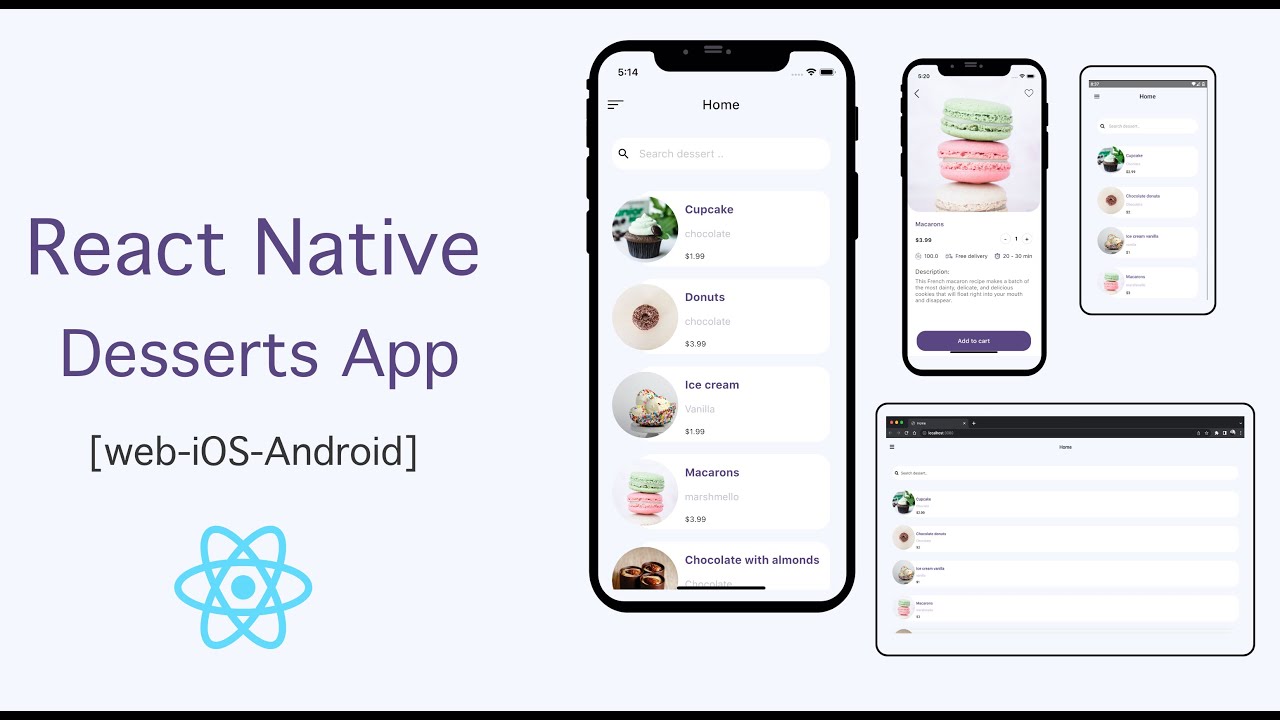 React Native Speed Code Dessert App Ui Using React Native Example