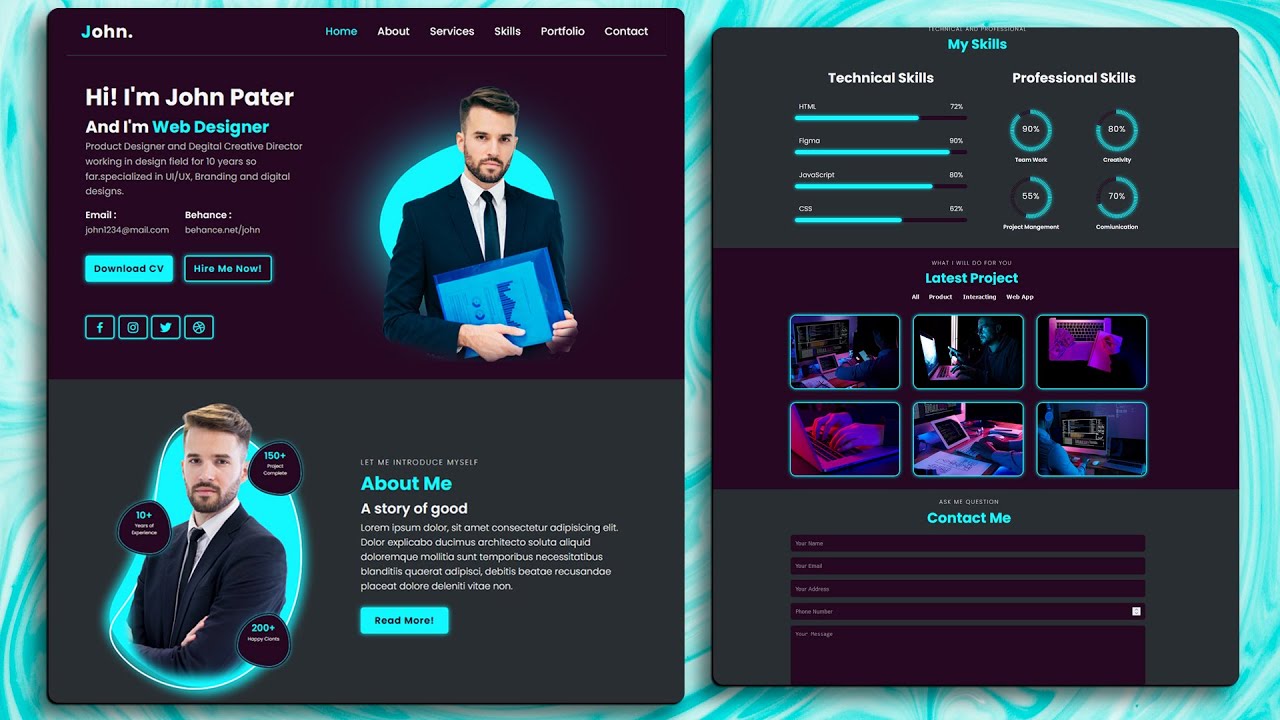 Build A Complete Responsive Personal Portfolio Website Using Html Css