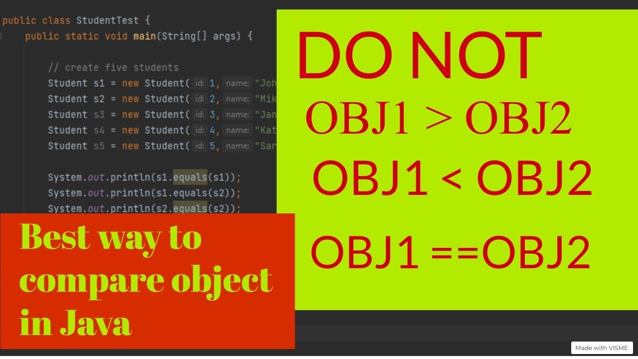 How To Compare Objects In Java Never Use Master Java Youtube