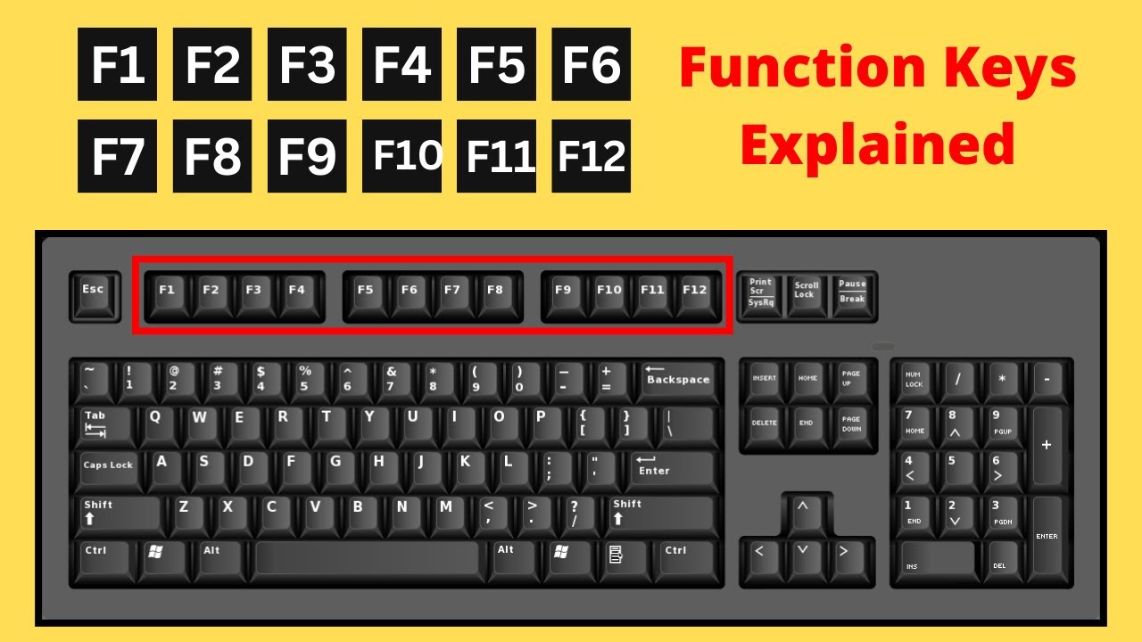 Function Keys Of Computer F1 To F12 Computer Short Keys Explained