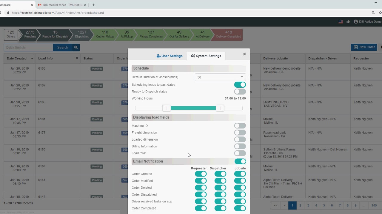 Dsi Tms Order Dashboard Youtube