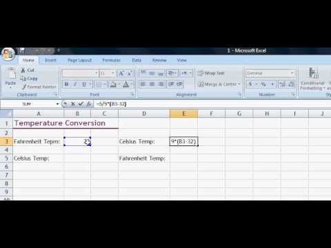 How To Convert Temperatures In Excel Youtube