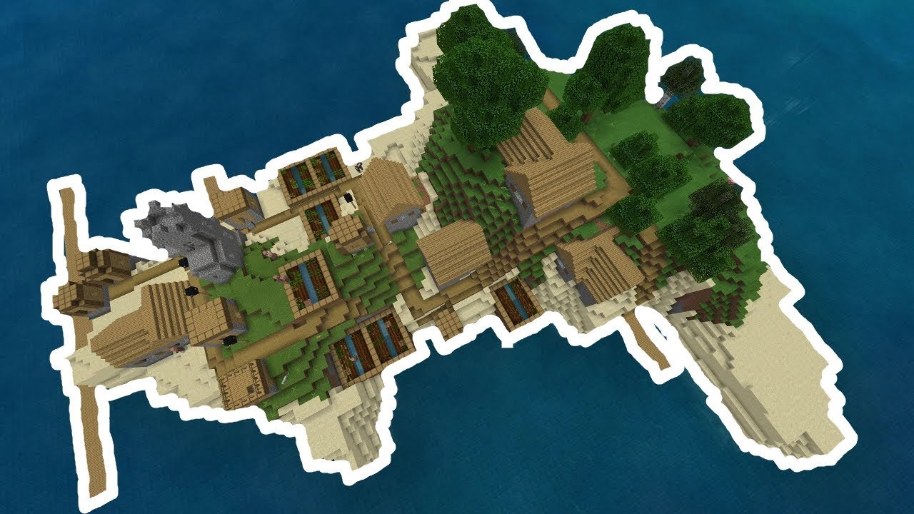 Minecraft Seed Survival Island With Village At Spawn Bedrock 1 10
