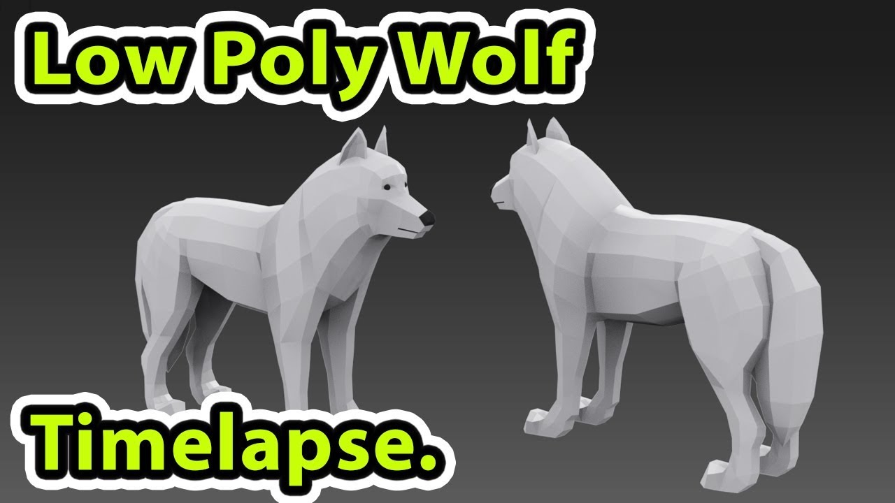 Low Poly Wolf Dog 3d Modeling Timelapse Youtube