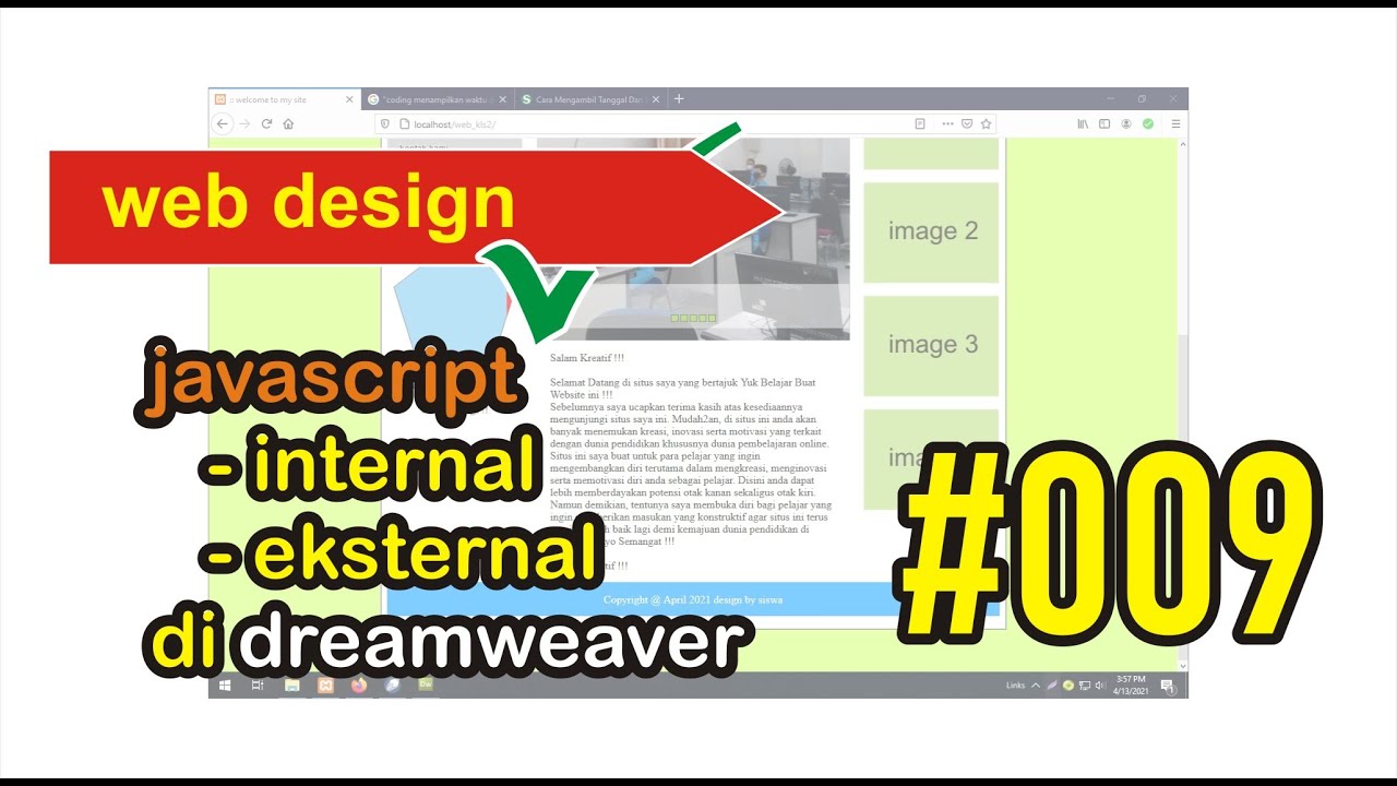 Web Design 009 Internal Dan Eksternal Javascript Youtube