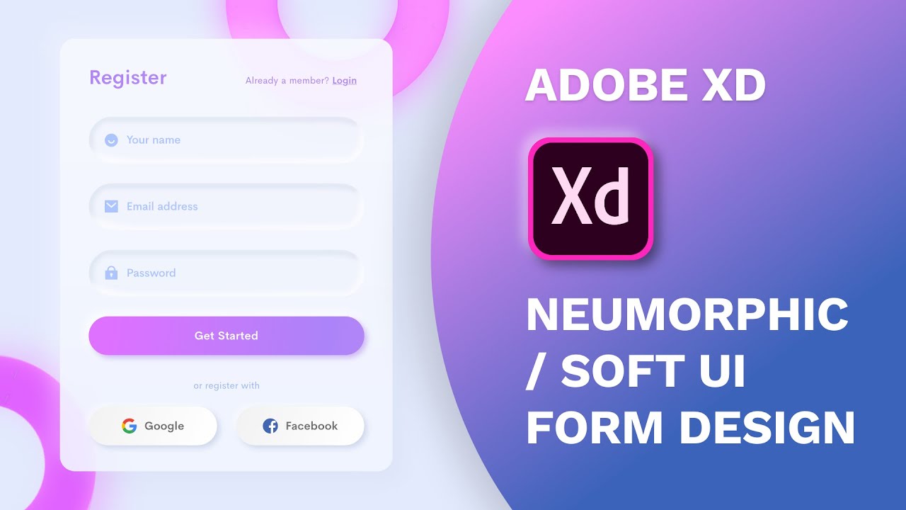Soft Ui Neumorphic Form Design In Adobe Xd Design Weekly Youtube