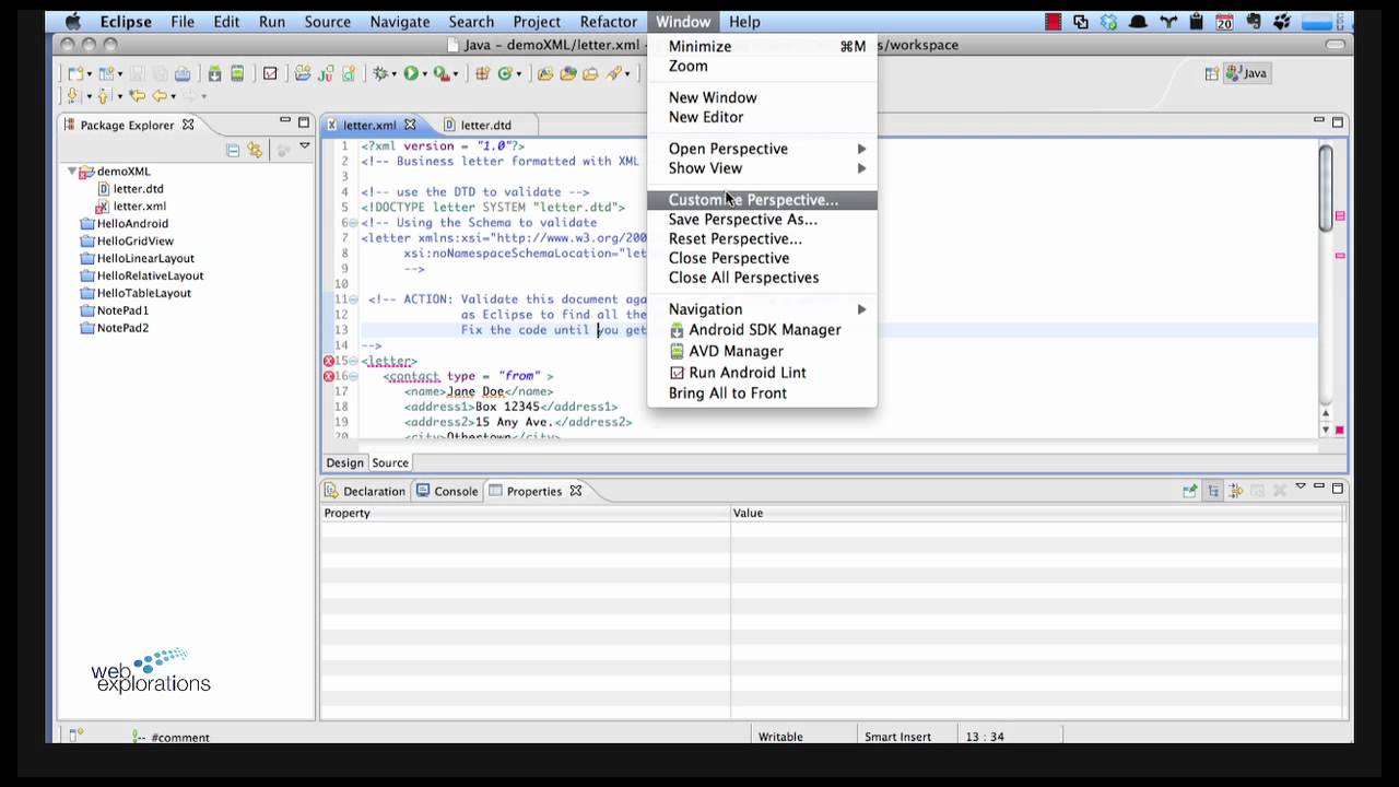 Using The Xml Tools In Eclipse Youtube