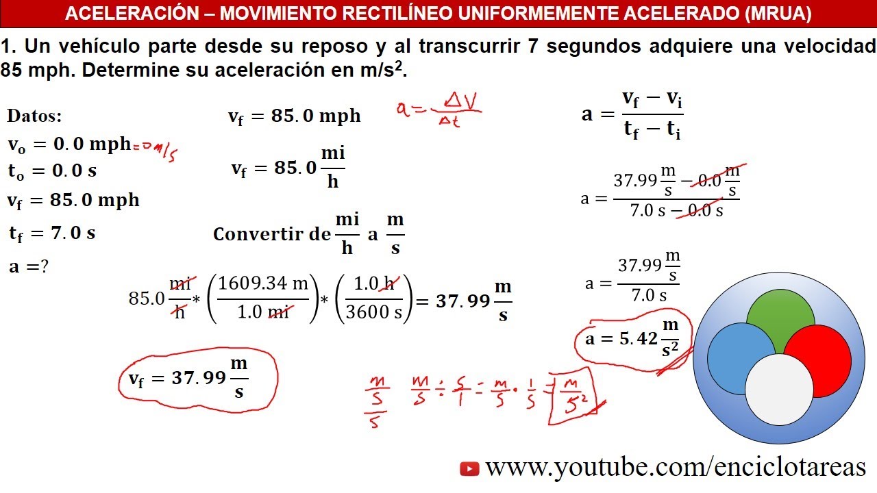 Dos Ejercicios De Aceleración Mrua Youtube