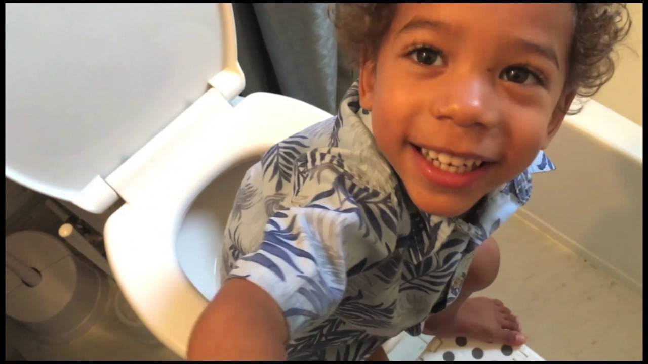 Sitting On The Toilet Walks Outside In The Dark Twin Toddlers