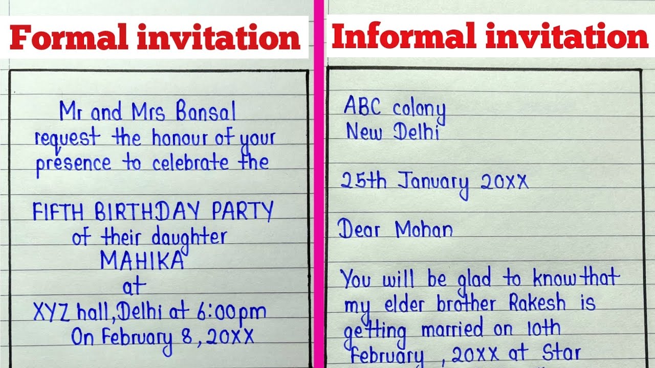 Types Of Invitation Letters Infoupdate Org