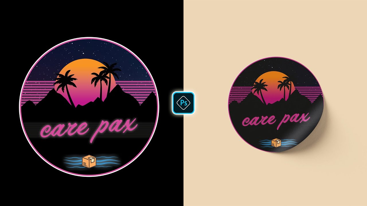 Night View Sticker Design For Teepublic In Photoshop Tutorial Youtube